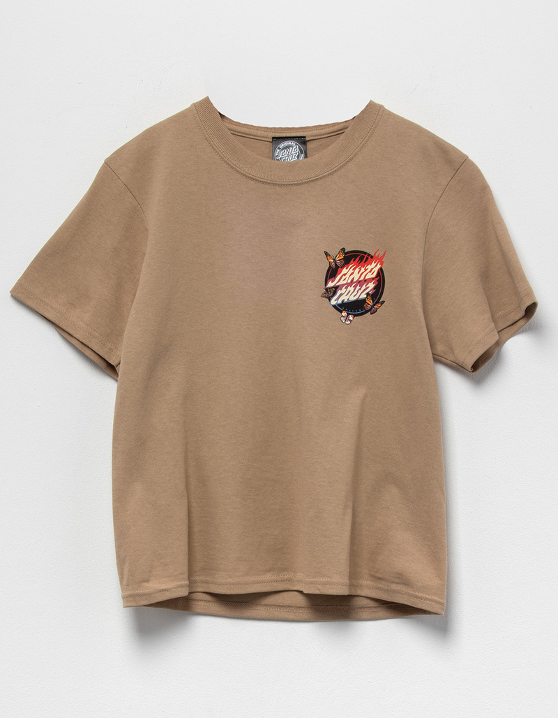 SANTA CRUZ Flamed Butterfly Girls Boyfriend Tee - TAN - XL | Tillys