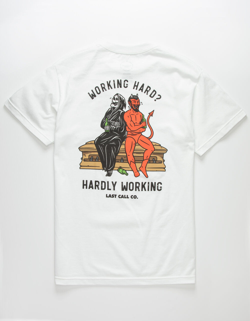 LAST CALL CO. Work Hard Mens T-Shirt - WHITE - S | Tillys