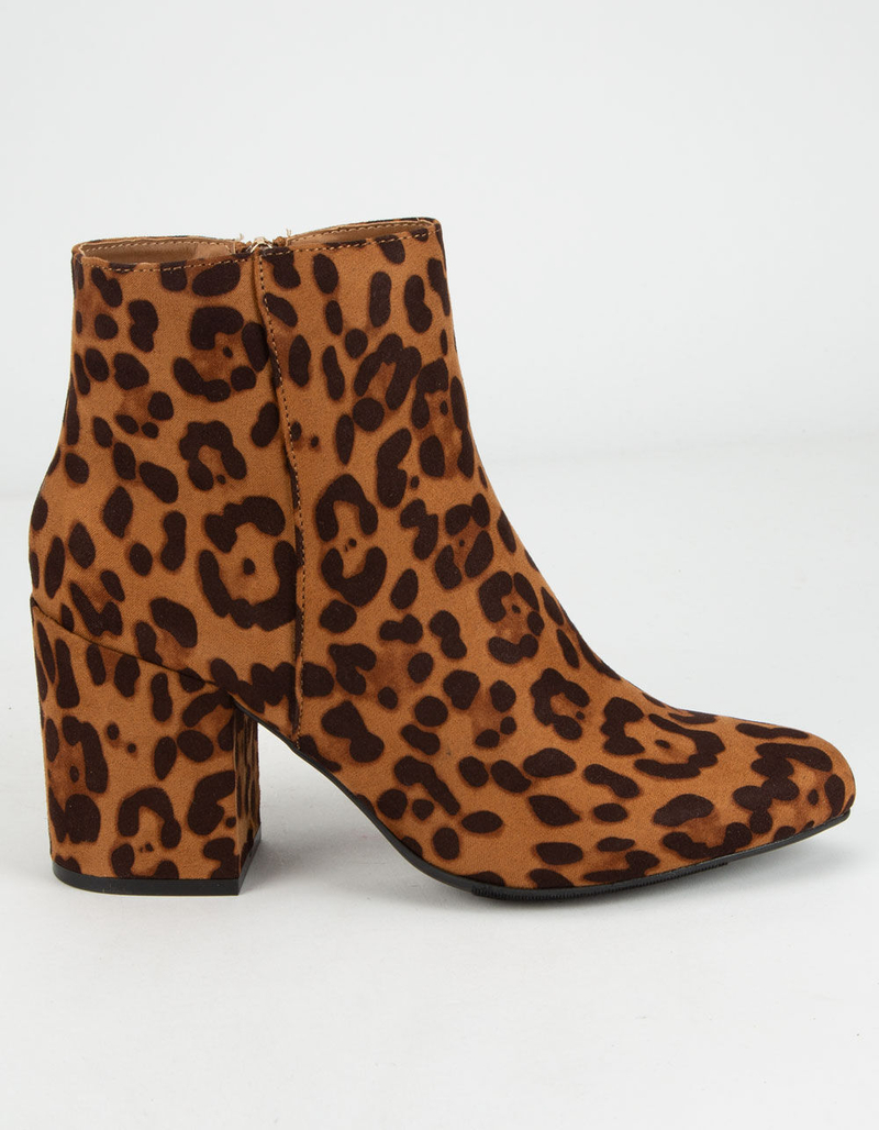BAMBOO Block Heel Leopard Womens Booties - LEOPARD - 9 | Tillys