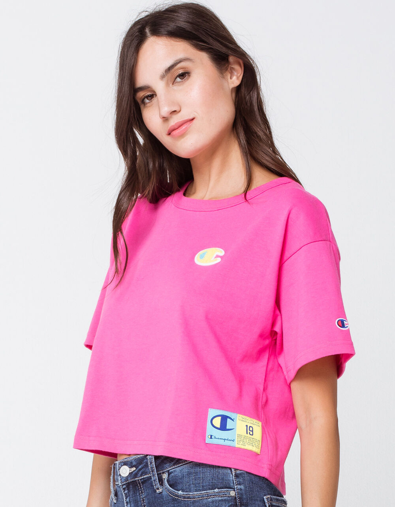 CHAMPION Heritage Hot Pink Womens Crop Tee - HOT PINK | Tillys