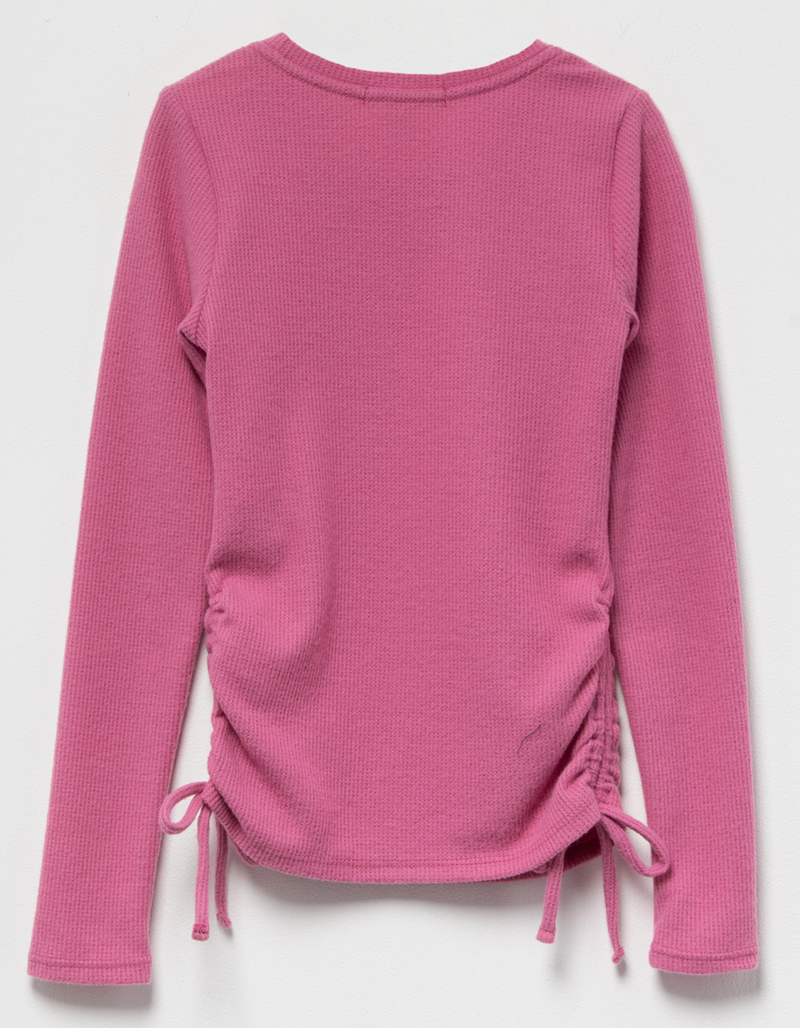 FULL TILT Thermal Cinch Side Girls Top - BERRY - XL | Tillys