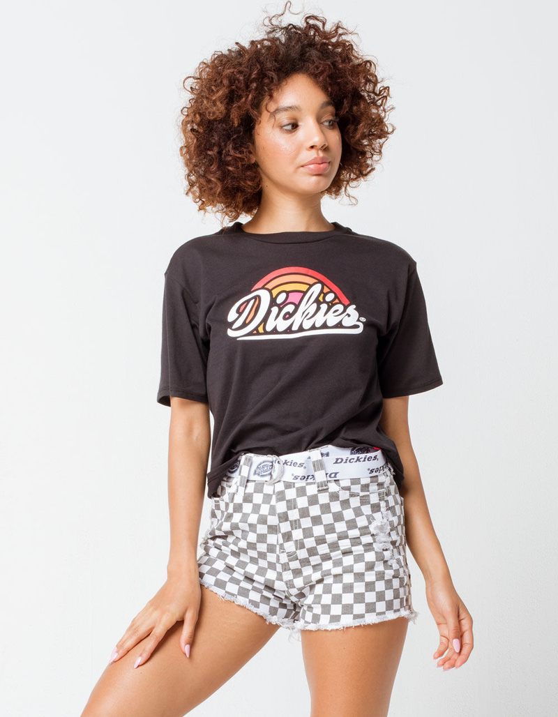 DICKIES Checker Belt Shorts - BLK/WHT - 7 | Tillys