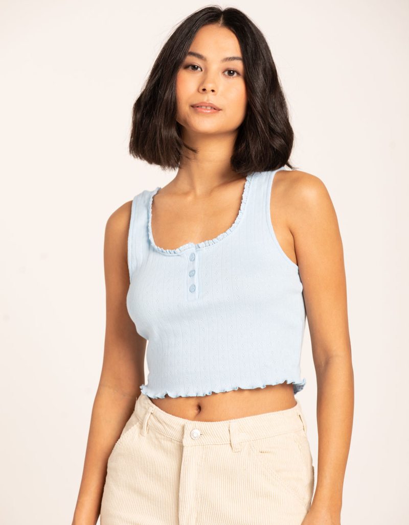 RSQ Womens Pointelle Baby Tank - LIGHT BLUE | Tillys