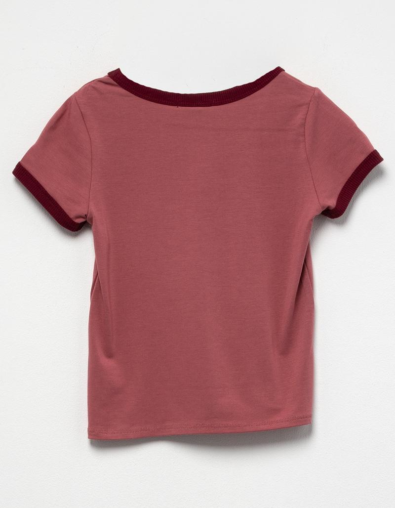 FULL TILT Essentials Girls Ringer Tee - PINK COMBO | Tillys