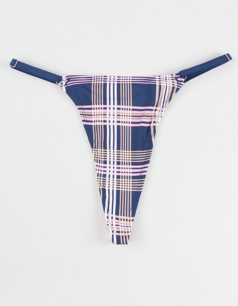 FULL TILT Micro Print Side Strap Thong - PLAID | Tillys