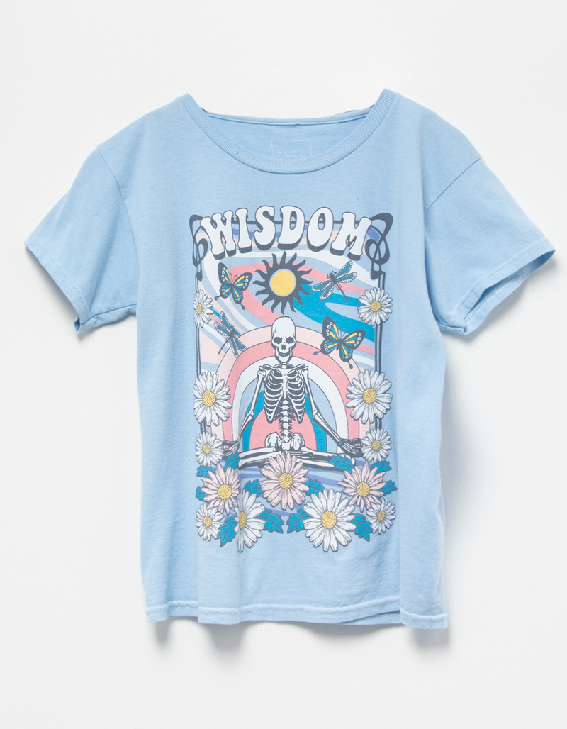 FULL TILT Skeleton Wisdom Oversized Girls Tee - LIGHT BLUE | Tillys