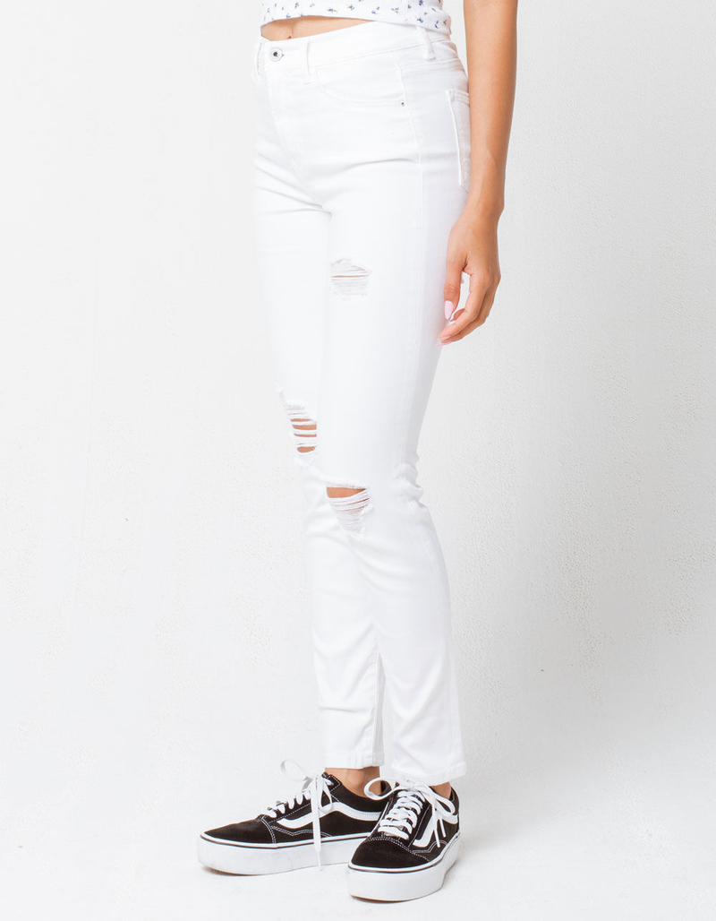 SNEAK PEEK Ripped White Womens Skinny Jeans - WHITE - 26 | Tillys