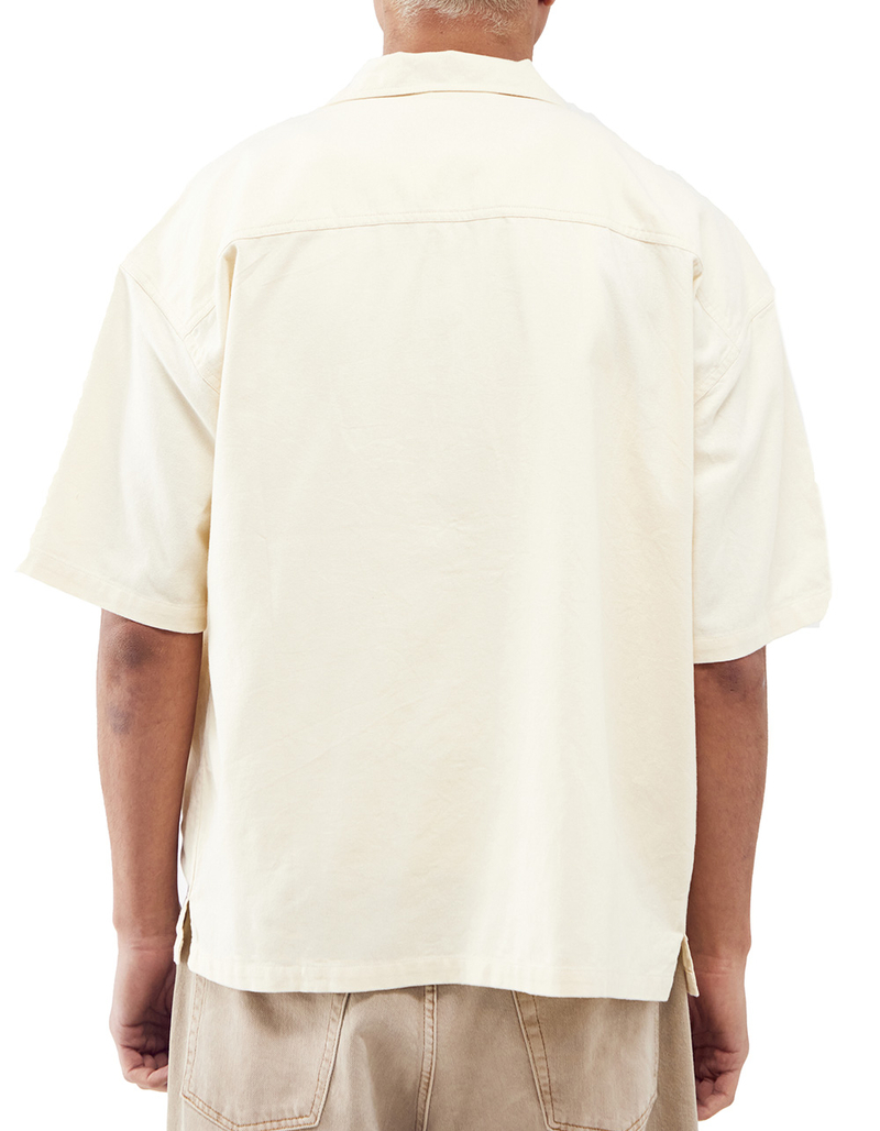 BDG Urban Outfitters Embroidered Mens Button Up Shirt - ECRU | Tillys