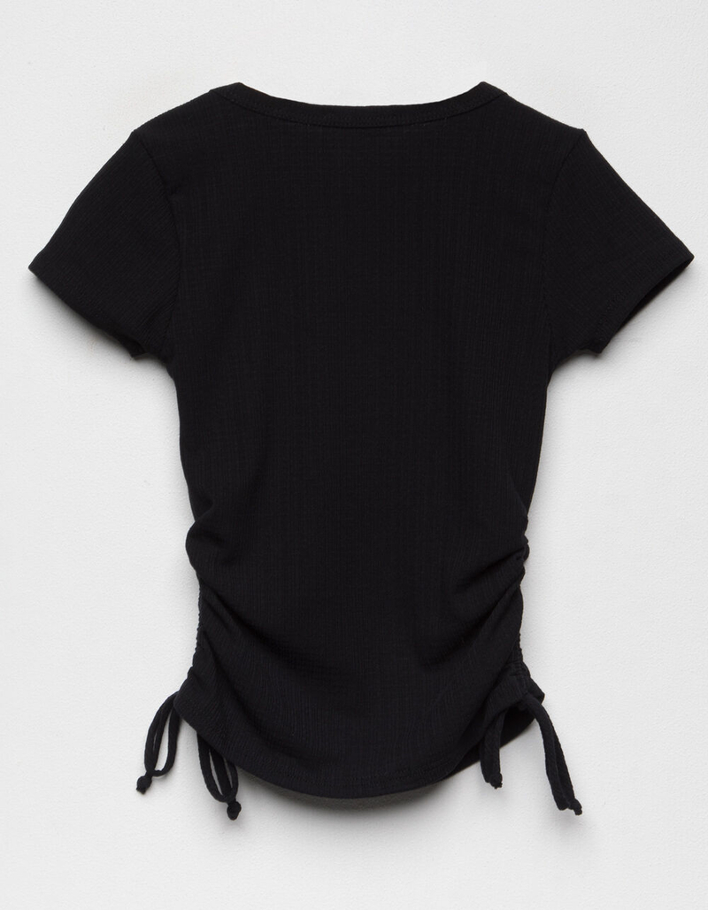 WHITE FAWN Side Cinch Girls Tee - BLACK - XL | Tillys