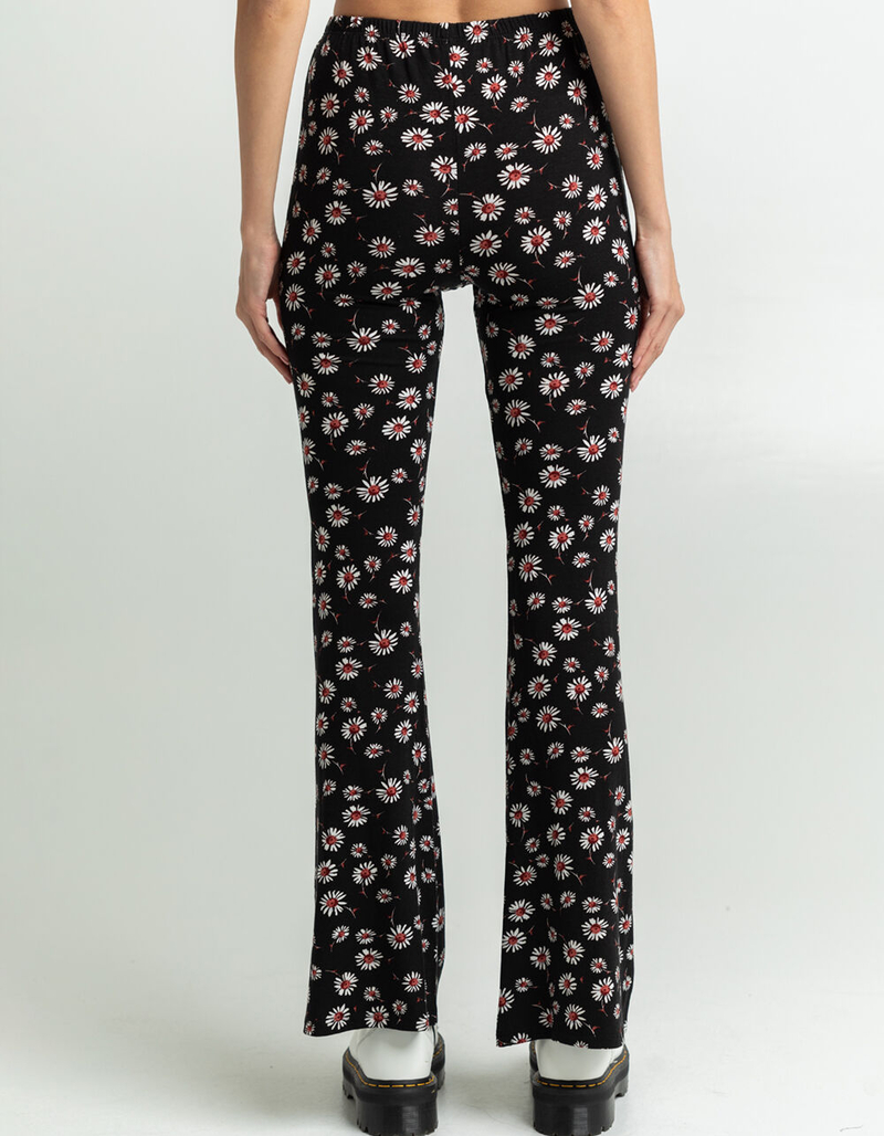 Sky And Sparrow Daisy Print Womens Flare Pants Black Combo Tillys
