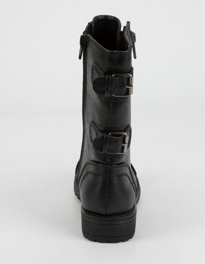 SODA Buckle Girls Combat Boots - BLK/BLK - 12 | Tillys