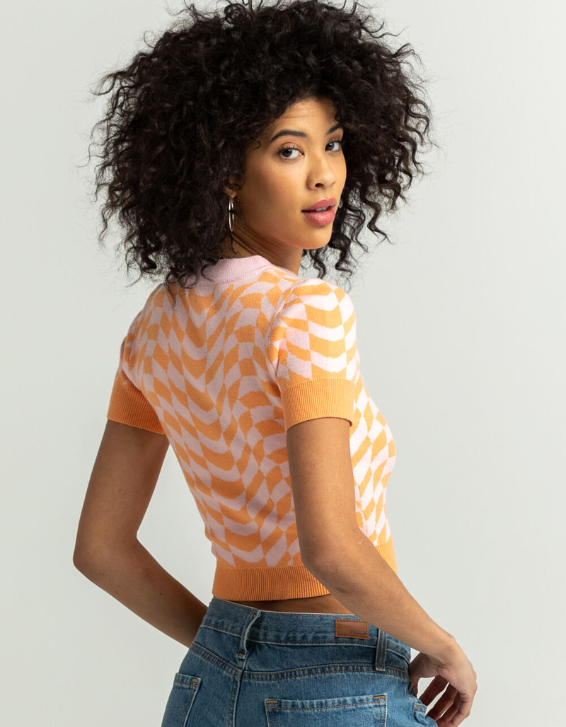 RSQ Checker Womens Crop Sweater - MULTI | Tillys