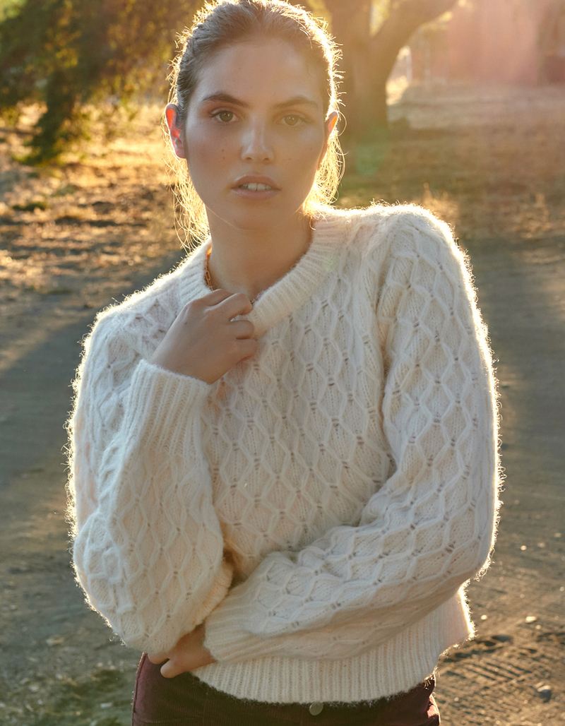 WEST OF MELROSE Womens Stitched Sweater - CREAM | Tillys