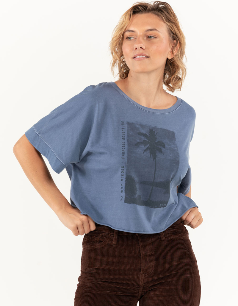 ROXY Palm Map Womens Crop Tee - BLUE | Tillys