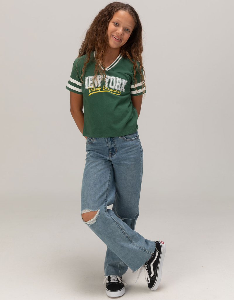 FULL TILT New York Girls Baseball Tee - GREEN COMBO | Tillys