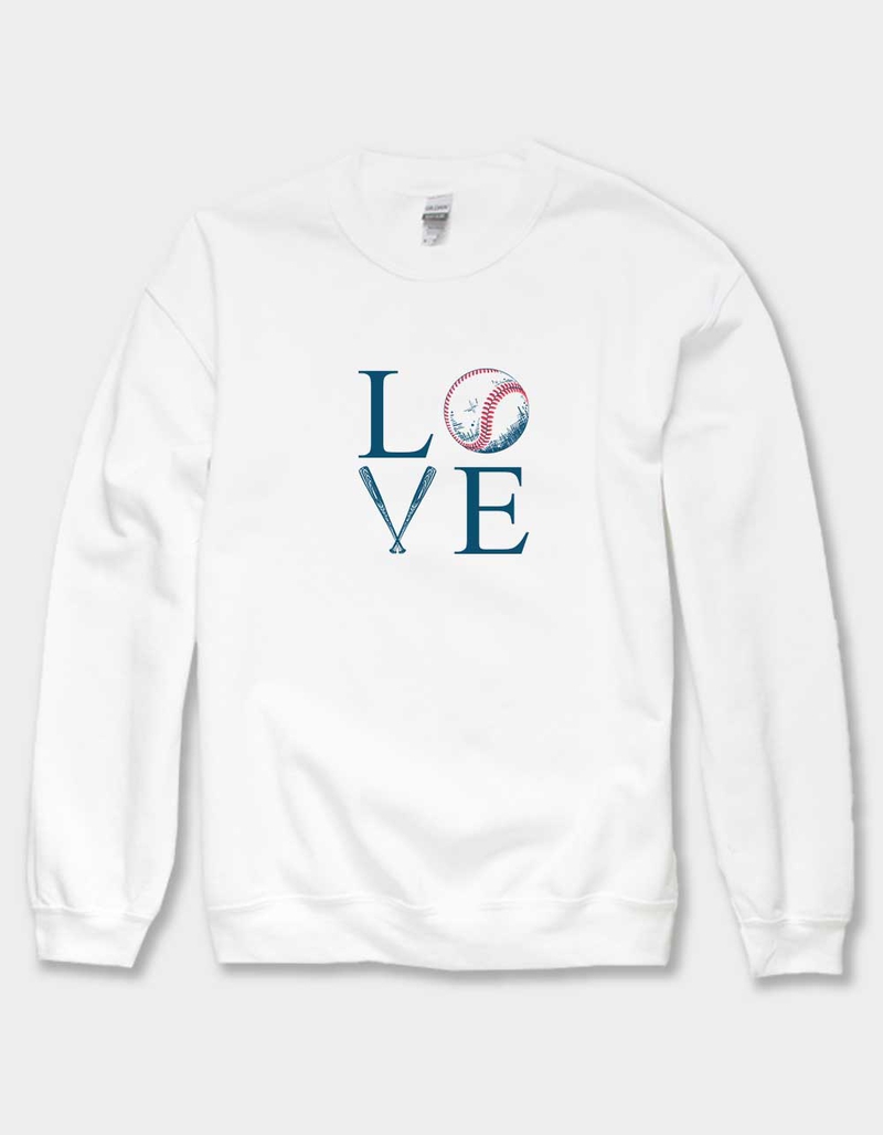 LOVE Baseball Unisex Crewneck Sweatshirt - WHITE - XL | Tillys