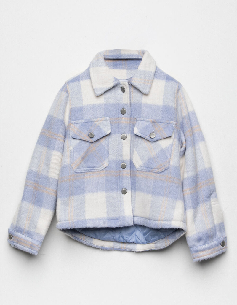 RSQ Girls Plaid Shacket - WHT/LAVENDAR | Tillys