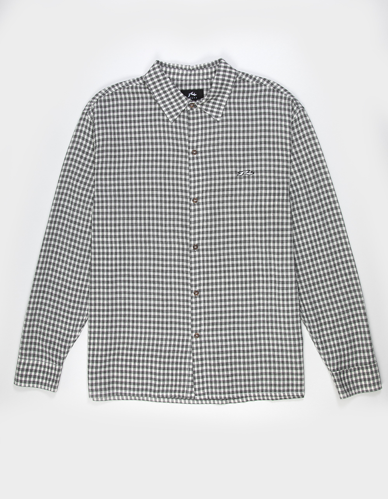 RUSTY Datsun Check Mens Button Up Shirt - BLACK | Tillys