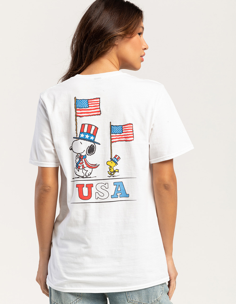 PEANUTS USA Flag March Unisex Tee - WHITE | Tillys