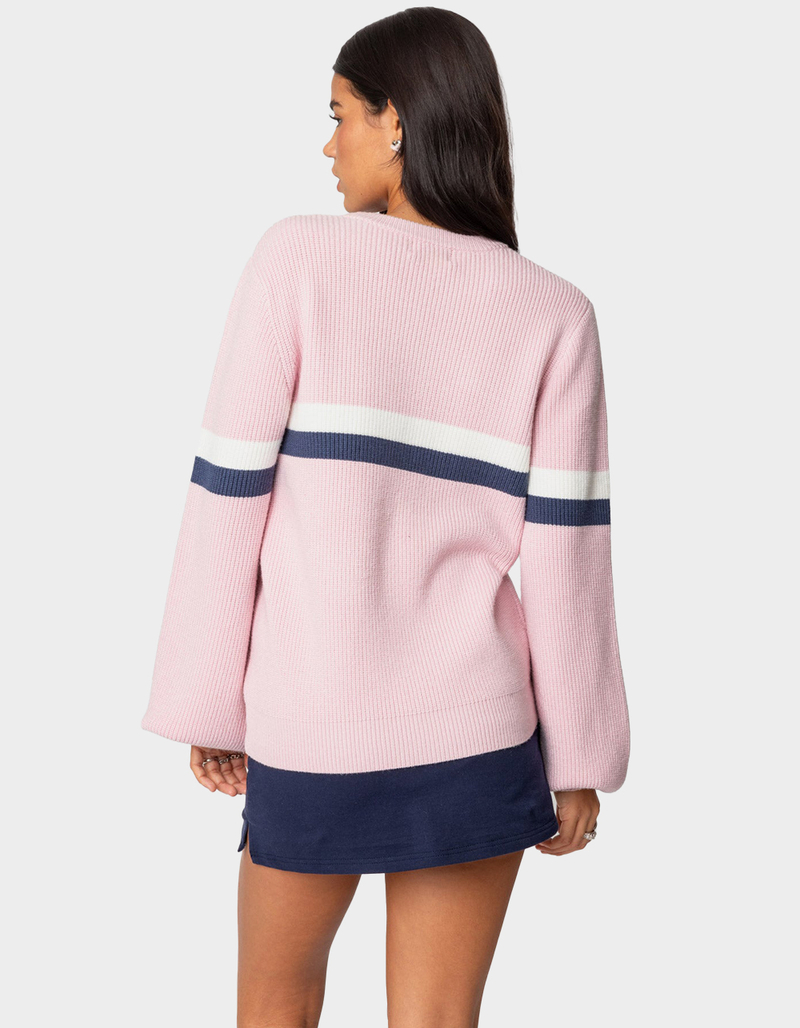 EDIKTED Nautical Striped Oversized Sweater - PINK | Tillys
