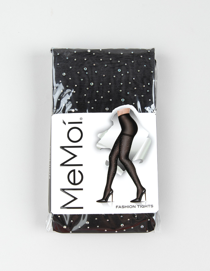 MEMOI All Over Rhinestone Womens Nylon Sheer Tights - BLACK | Tillys