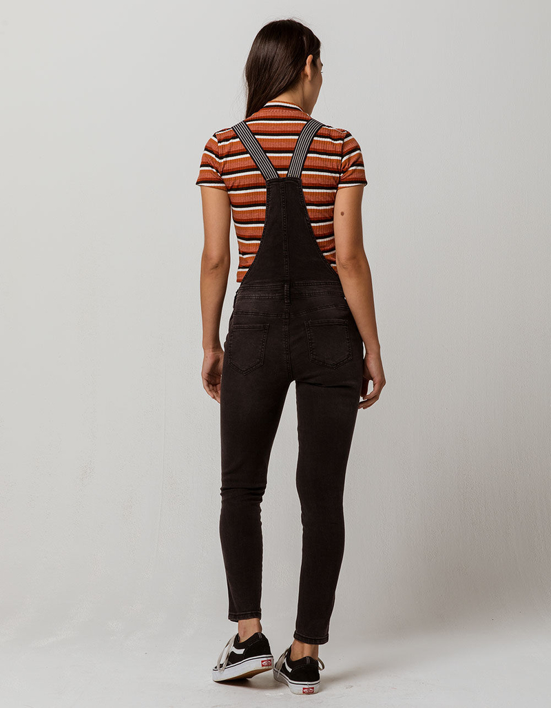 Ivy And Main Elastic Strap Womens Denim Overalls Black 1 Tillys