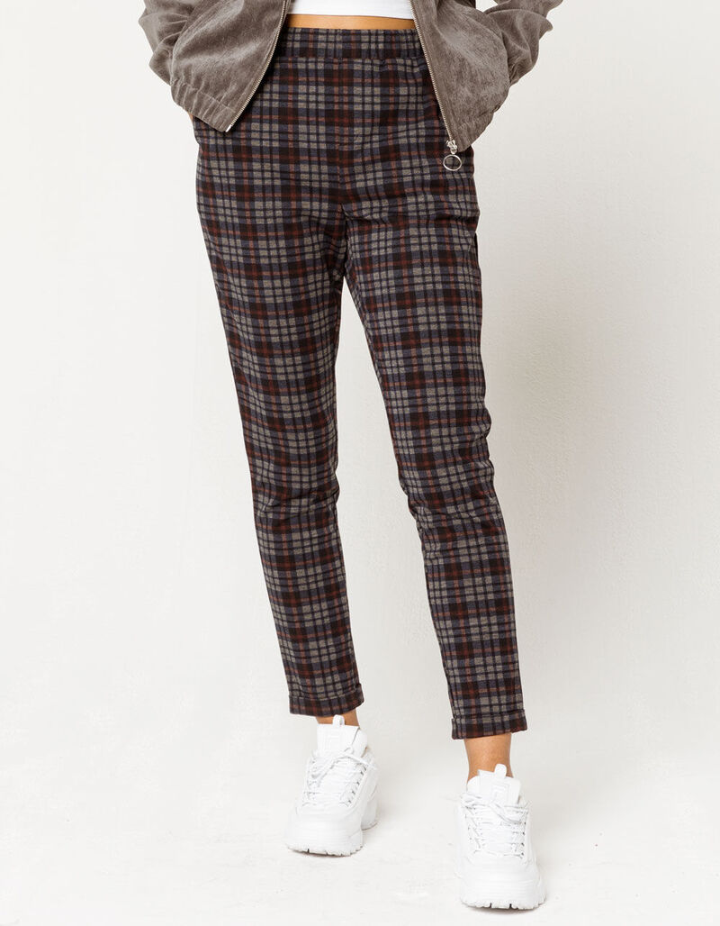 Sky And Sparrow Crop Plaid Womens Trouser Pants Navco 355904211