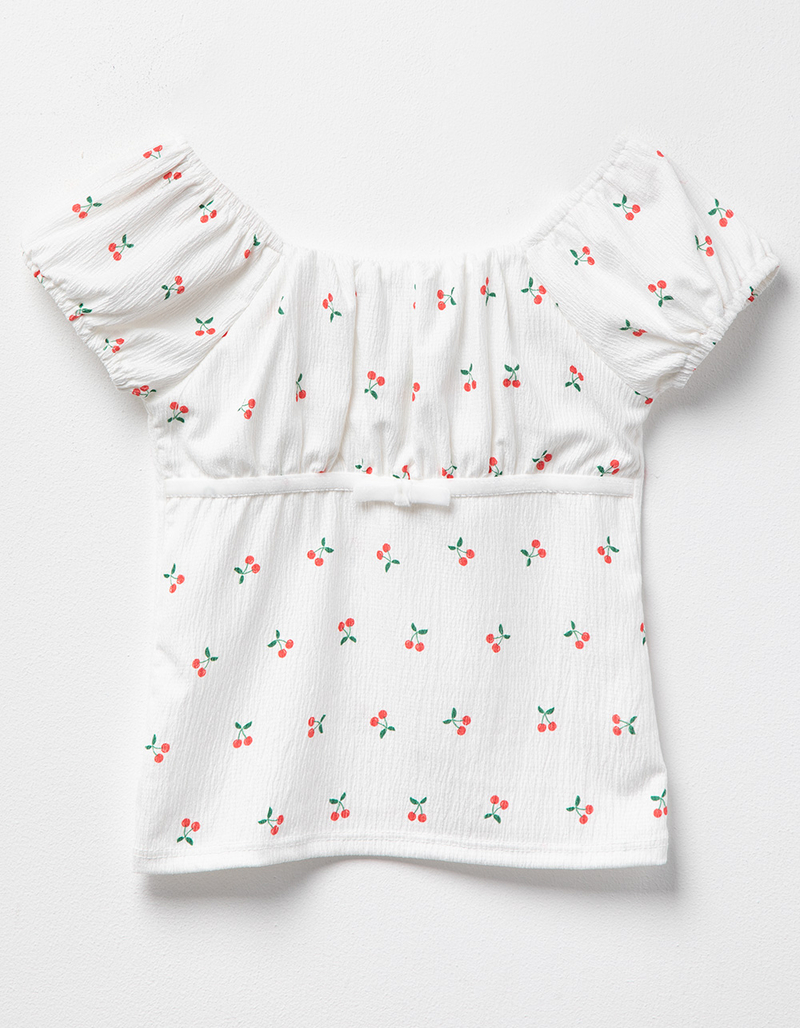 RSQ Girls Print Emma Bow Top - Cream Combo | Tillys