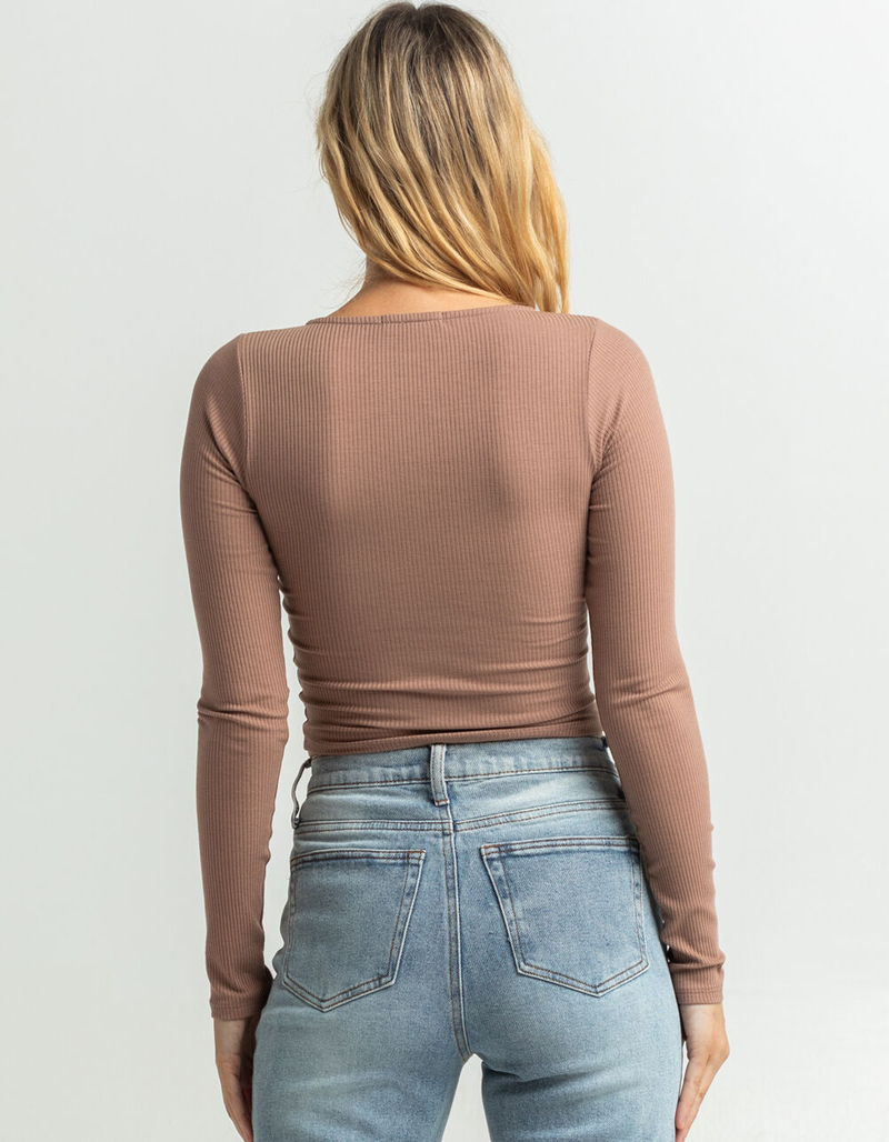 RSQ O-Ring Rib Womens Tee - BROWN | Tillys