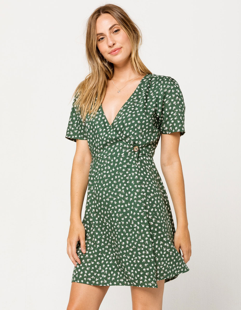 VOLCOM Wrapsicle Wrap Dress - GREEN - L | Tillys