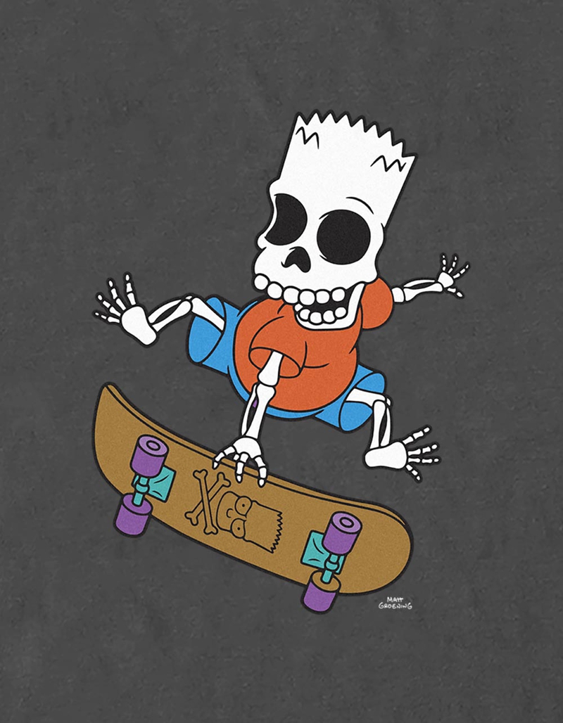 THE SIMPSONS Bart Skeleton Skate Unisex Tee - CHARCOAL - L | Tillys