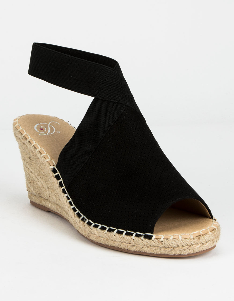 DELICIOUS Broom Black Womens Espadrille Wedges - BLACK | Tillys