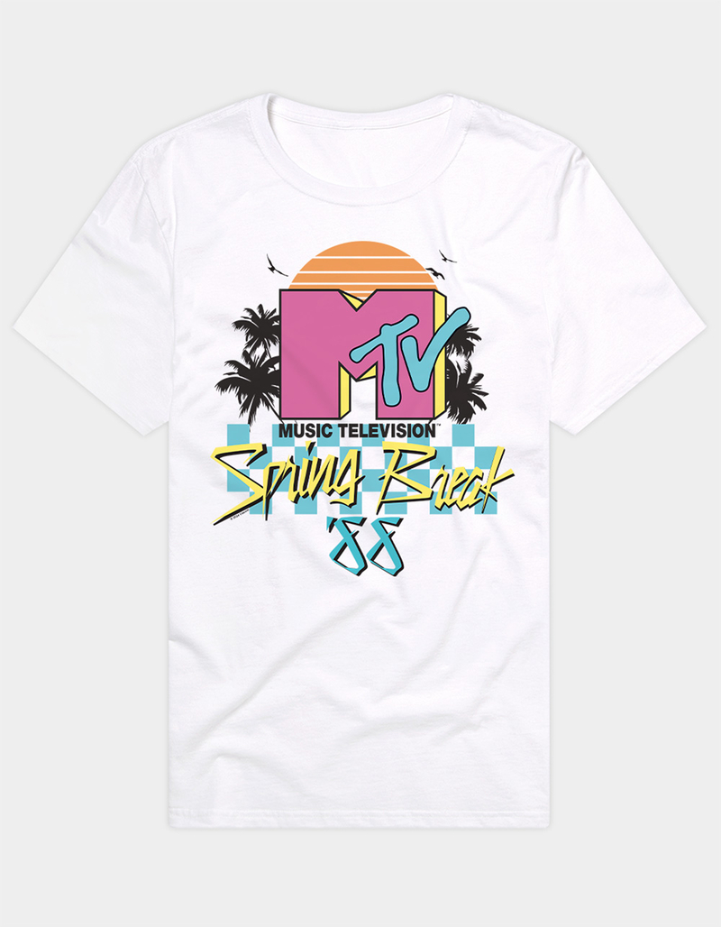 MTV Spring Break Checkerboard Mens Tee - WHITE | Tillys