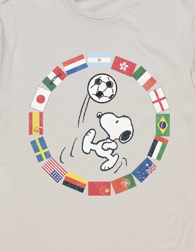 PEANUTS Soccer Snoopy Flags Unisex Tee - SAND - S | Tillys