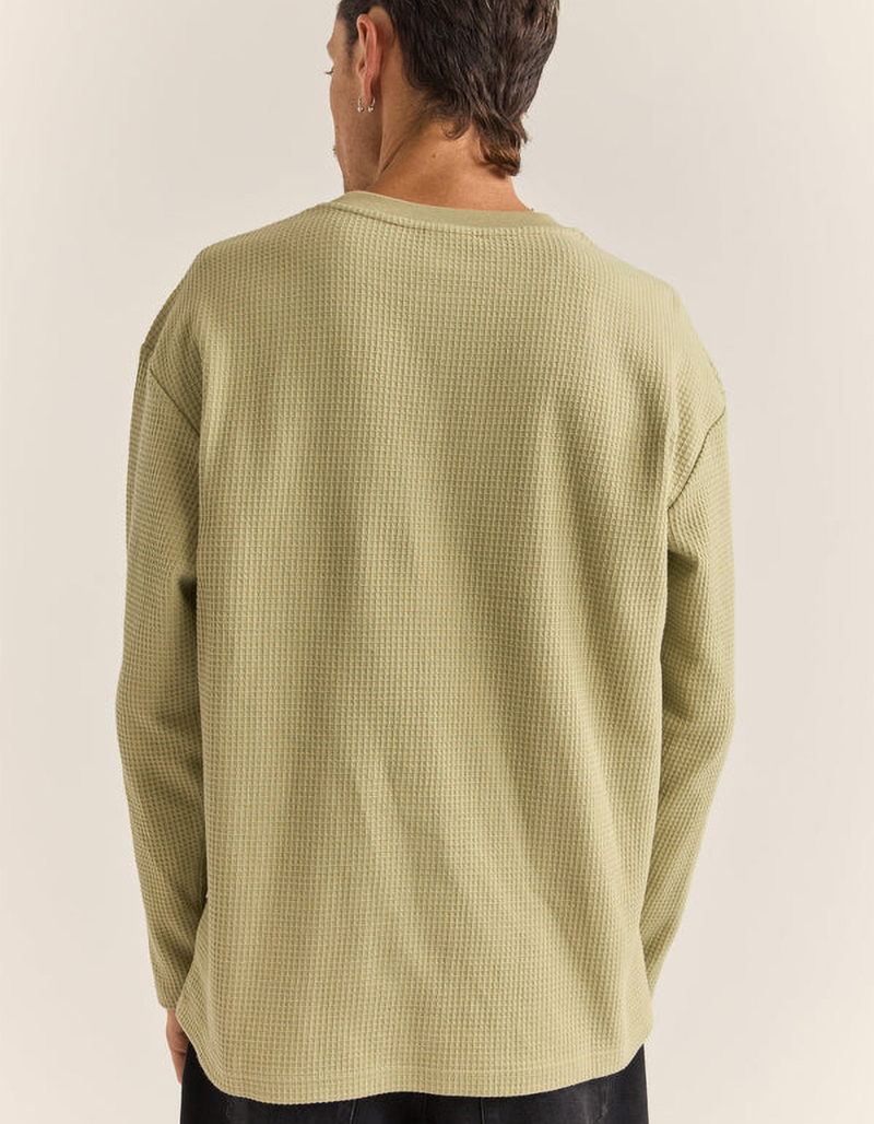 RHYTHM Vintage Waffle Mens Long Sleeve Pocket Tee - FATIGUE - L | Tillys