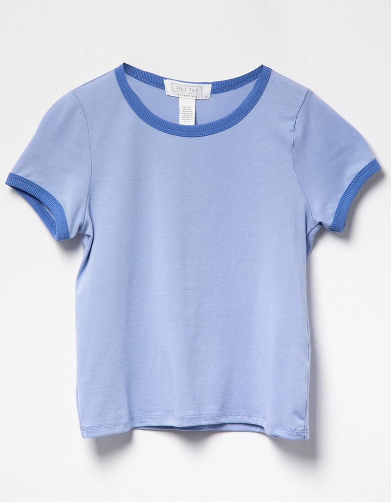 FULL TILT Essentials Girls Ringer Tee - BLUE TONAL | Tillys