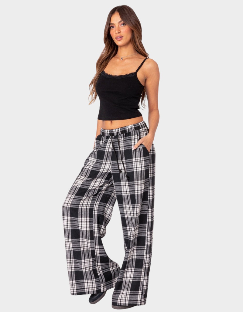 EDIKTED Lace Trim Ribbed Tank Top - BLACK - XL | Tillys