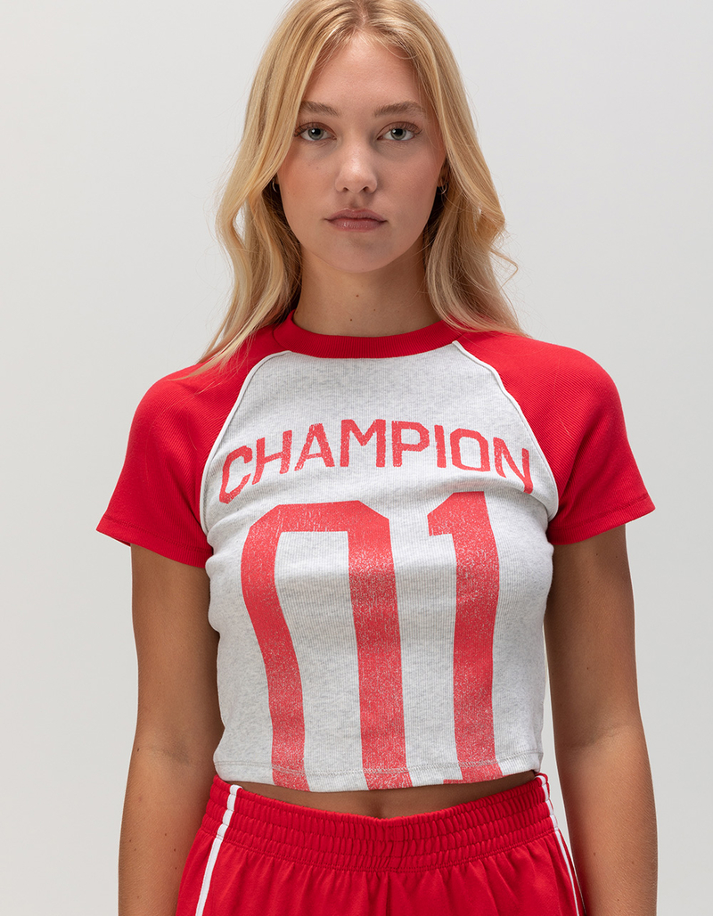 CHAMPION Crop Raglan Womens Tee - RED COMBO | Tillys