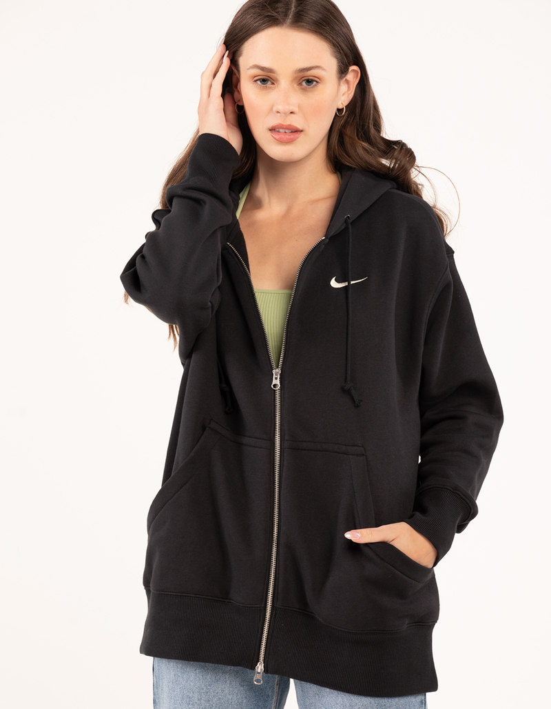 NIKE Sportswear Phoenix Fleece Womens Oversized Zip-Up Hoodie - BLACK ...