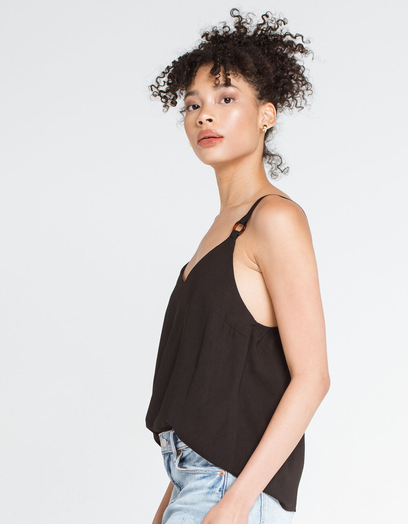 MINE Woven Ring Womens Top - BLACK | Tillys