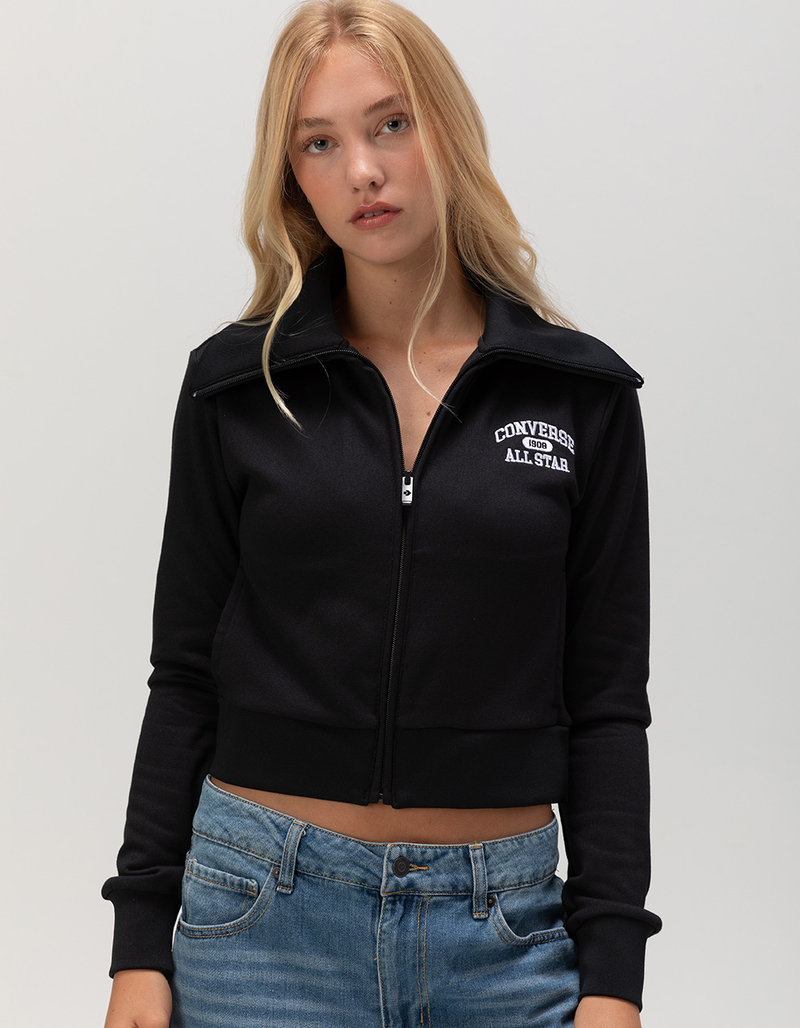 CONVERSE Retro Womens Zip-Up Track Jacket - BLACK | Tillys