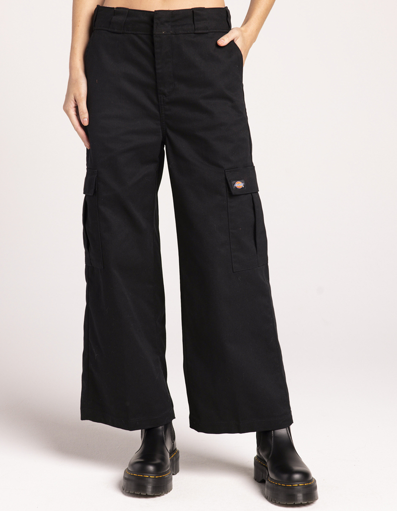 DICKIES Womens Crop Cargo Pants - WASHED BLACK - 28 | Tillys