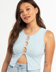 WEST OF MELROSE Womens Button Up Tank Top - LIGHT BLUE | Tillys
