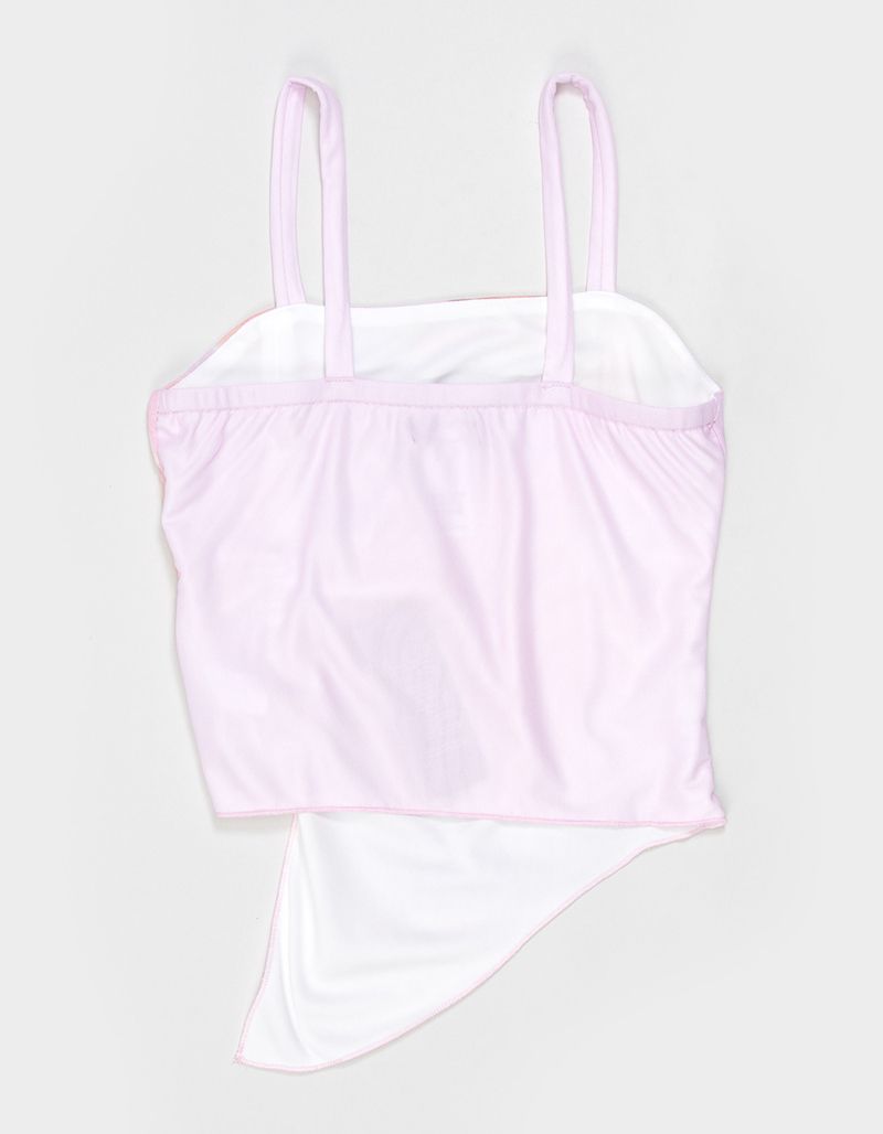 TRUCE Flower Mesh Cinch Girls Top - PINK COMBO - XL | Tillys