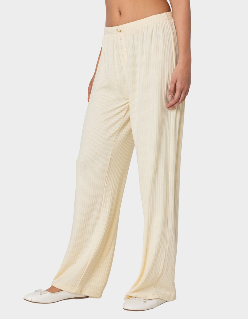 EDIKTED Lilou Pointelle Pants - YELLOW | Tillys