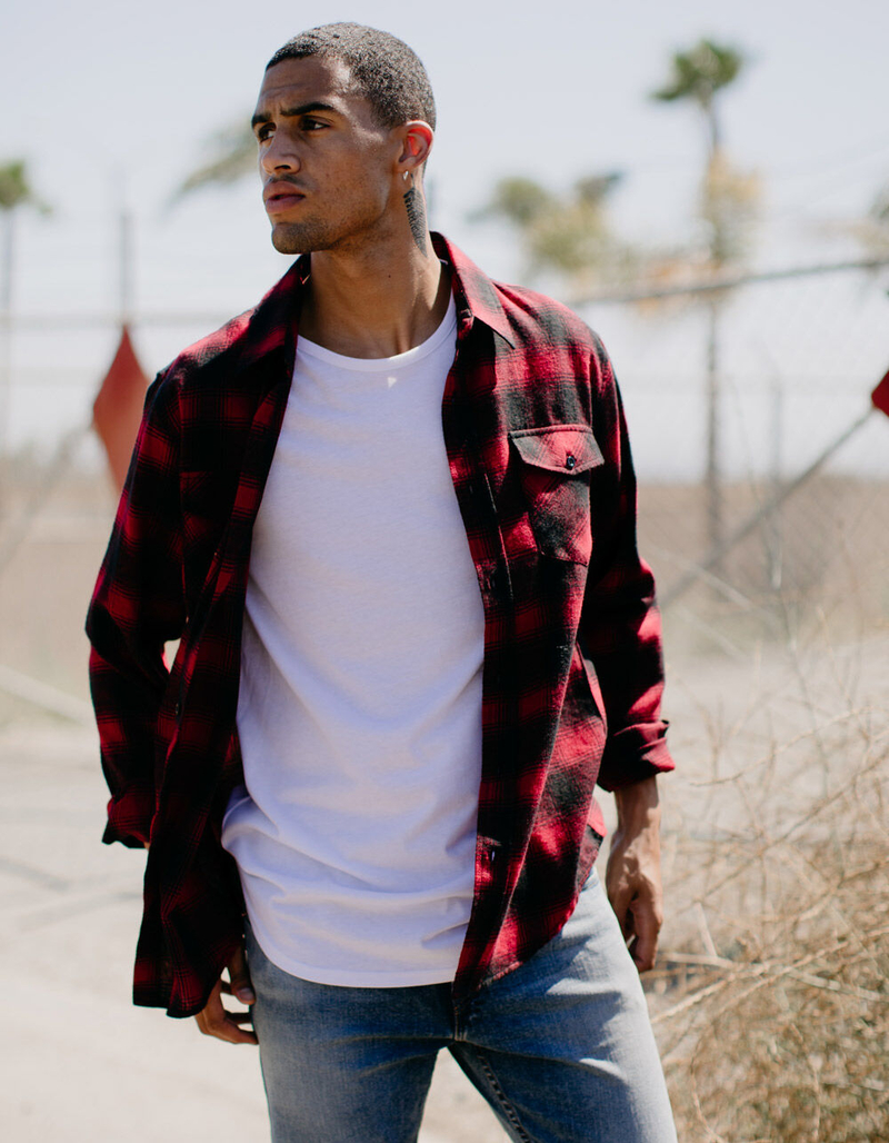 RSQ Alta Flannel Red Mens Shirt - RED | Tillys