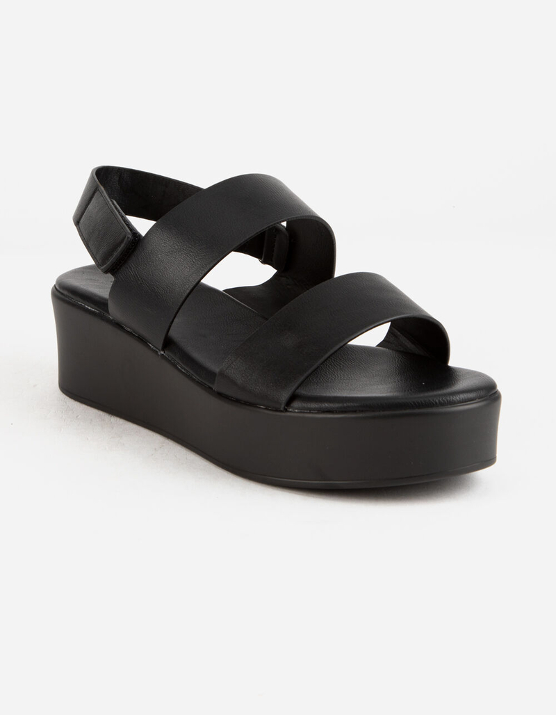 BAMBOO 2 Strap Womens Flatform Sandals - BLACK | Tillys