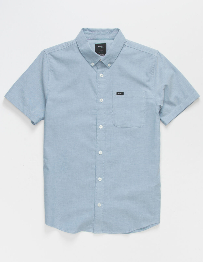 RVCA That'll Do Stretch Boys Baby Blue Shirt - BABY BLUE - XXL | Tillys