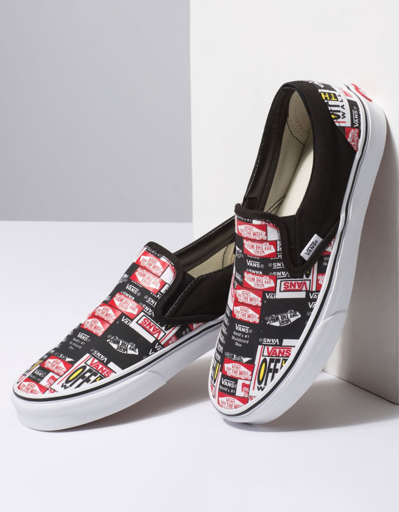 VANS Label Mix Classic Slip-On Shoes - BLACK/TRUE WHITE | Tillys