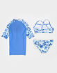 RIP CURL Island Bliss Girls 3 Piece Swim Set - BLUE COMBO | Tillys